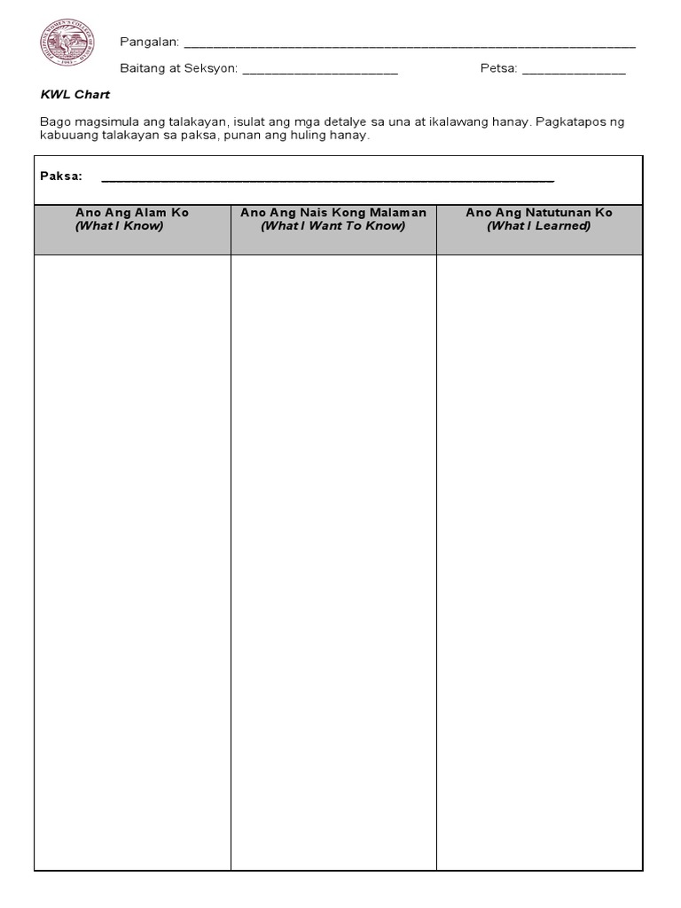 KWL, Story Grammar, Home Reading Report | PDF