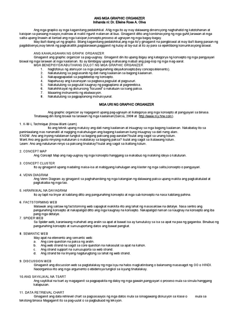 Graphic Organizer (Handouts) | PDF