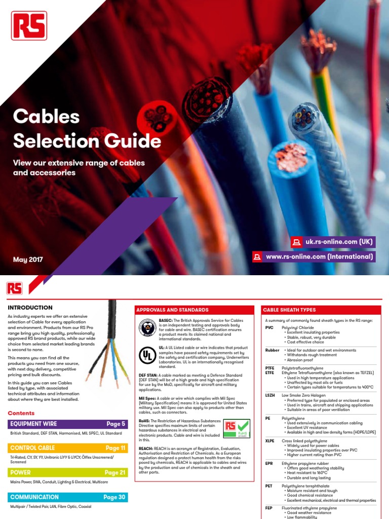 Cables Selection Guide: View Our Extensive Range of Cables and ...
