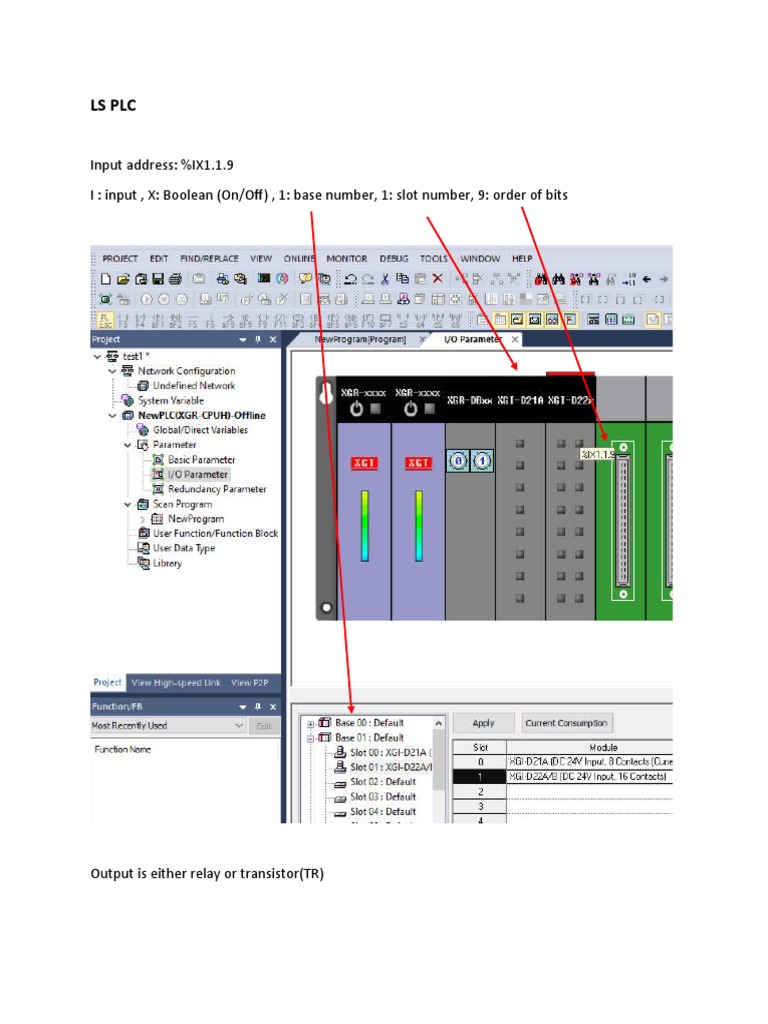 Ls PLC: Input Address: %IX1.1.9 I: Input, X: Boolean (On/Off), 1: Base ...