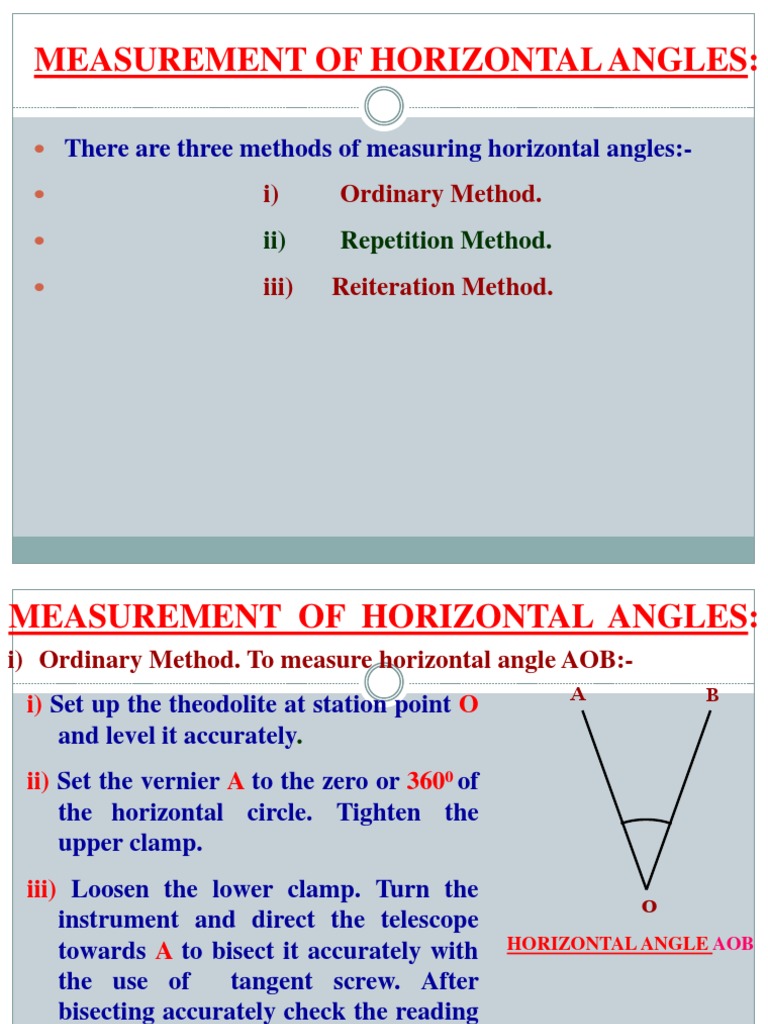 Theodolite Angle Measurement | PDF | Angle | Scientific Observation