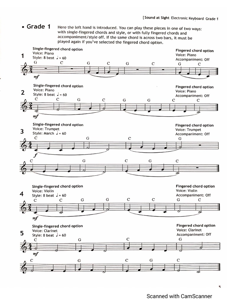 Sight Reading Grade 1 | PDF