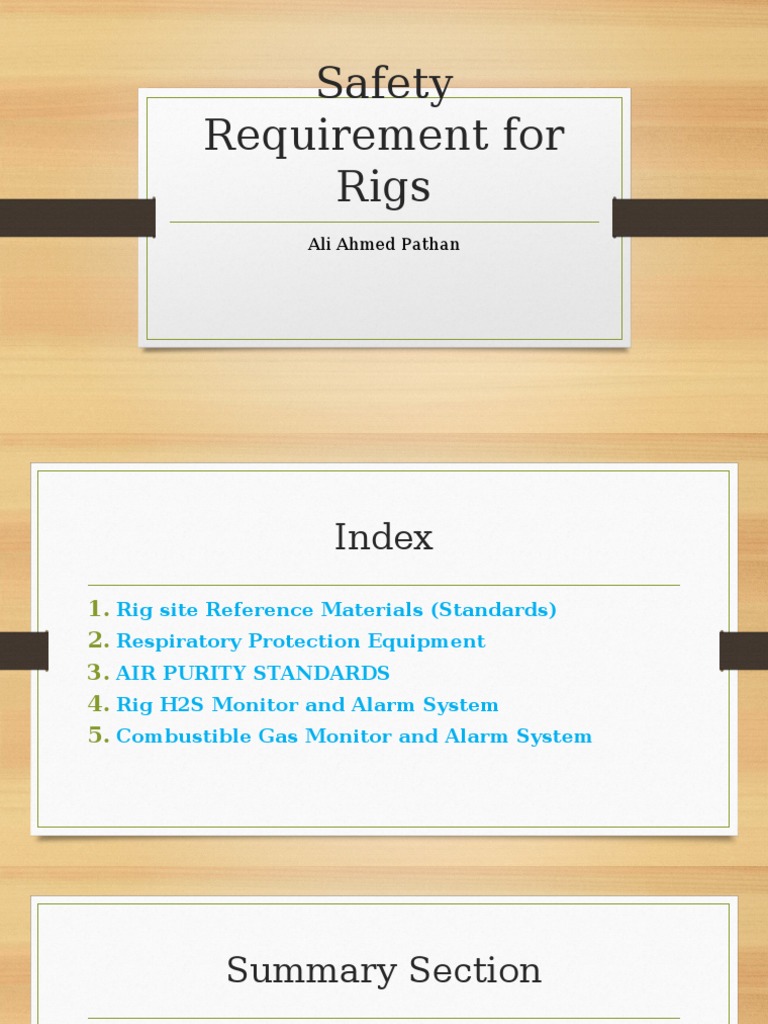 Safety Requirement For Rigs | PDF | Drilling Rig | Oil Well