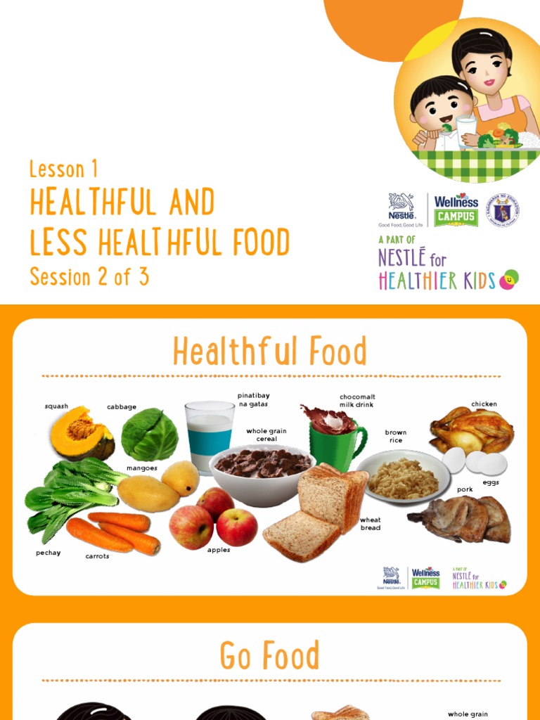 GR01 - L01 - Healthful and Less Healthful Food Session 2 PowerPoint ...