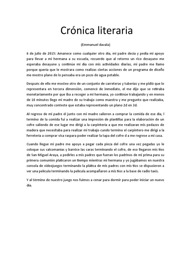 Cronica Literaria | PDF
