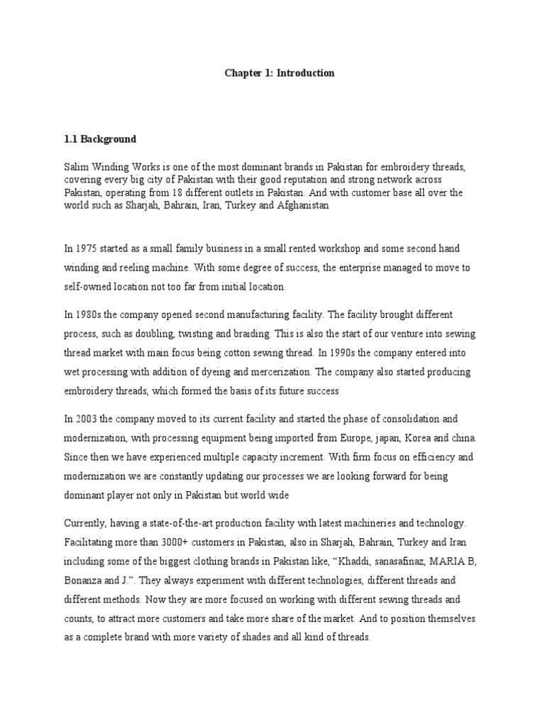 Chapter 1: Introduction | PDF | Sewing | Polyester