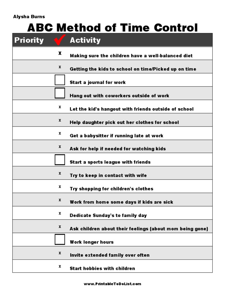 ABC Time Management for Parents | PDF | Career & Growth