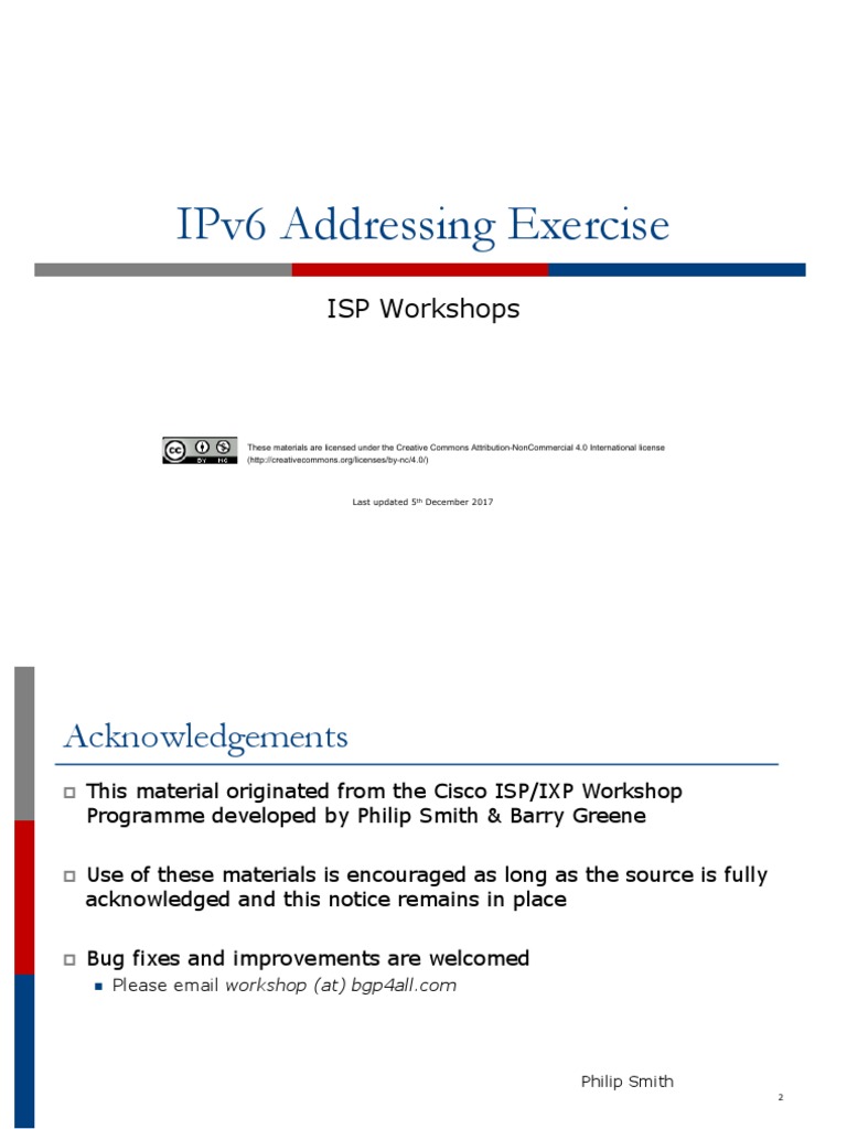 Ipv6 Addressing Exercise Isp Workshops Pdf Internet Service