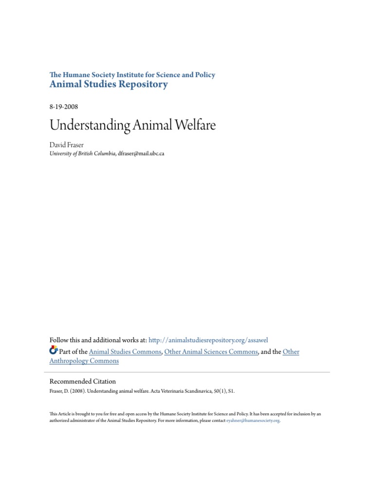 Understanding Animal Welfare | PDF | Animal Welfare | Pain