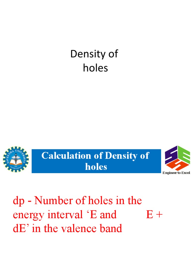 Density of Holes | PDF | Physical Chemistry | Physical Quantities