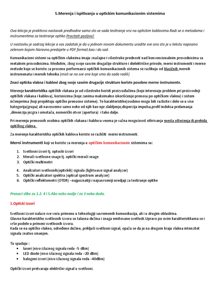 5.testiranje Optike | PDF
