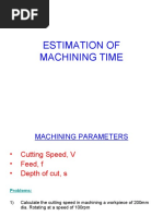 Machining Time Calculation | PDF | Machining | Manufactured Goods