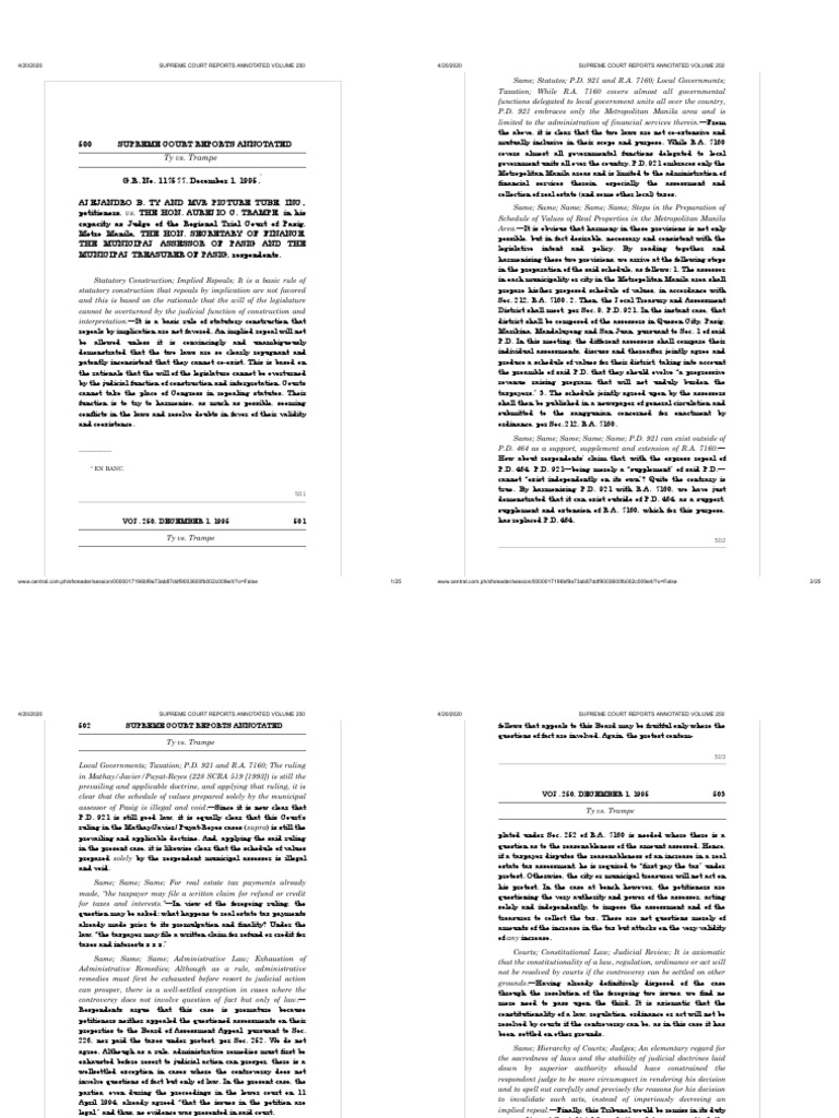 Alejandro Ty v. Hon. Trampe | PDF | Statutory Interpretation | Judiciaries