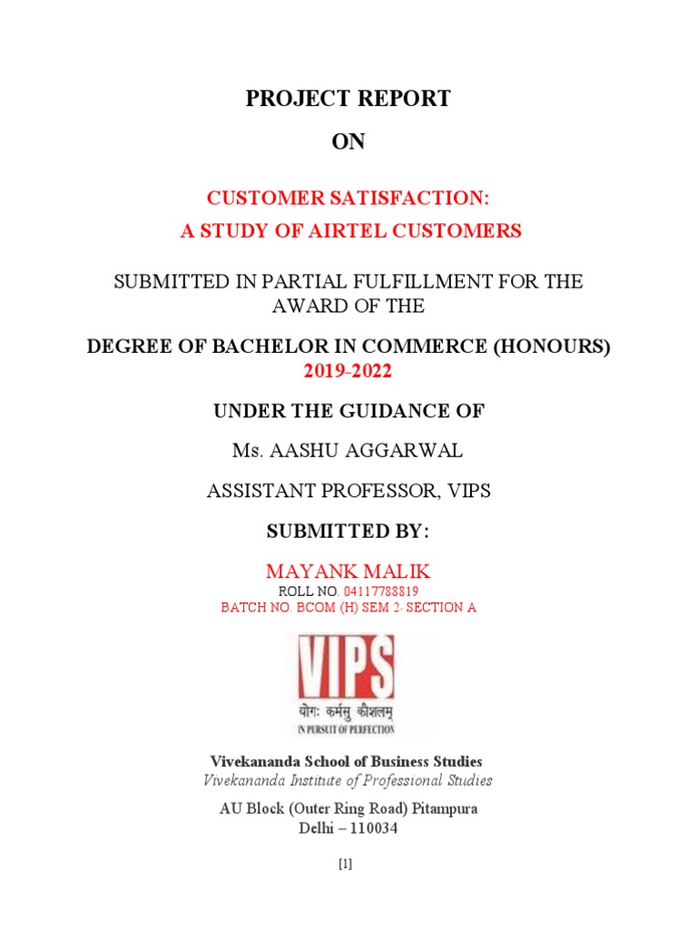 Project Report On Airtel | PDF | Customer Satisfaction | Lte ...