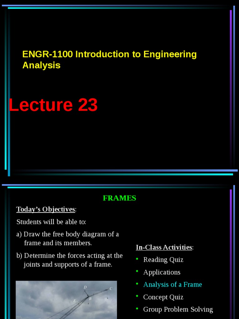 ENGR-1100 Introduction To Engineering Analysis | PDF | Truss | Force