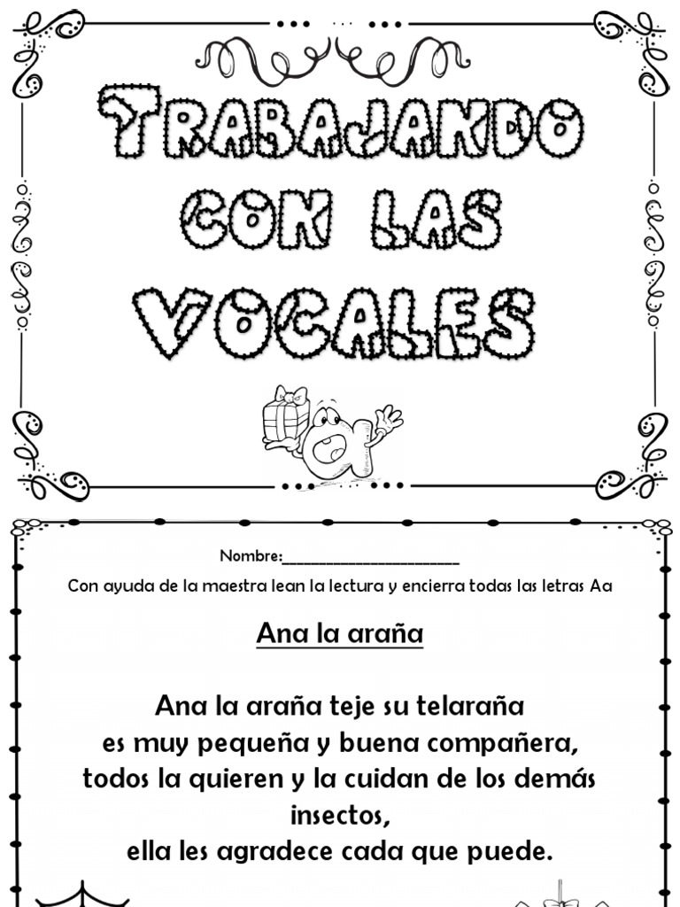 Trabajando Con Las Vocales PDF | PDF | Artes del Lenguaje y Comunicación