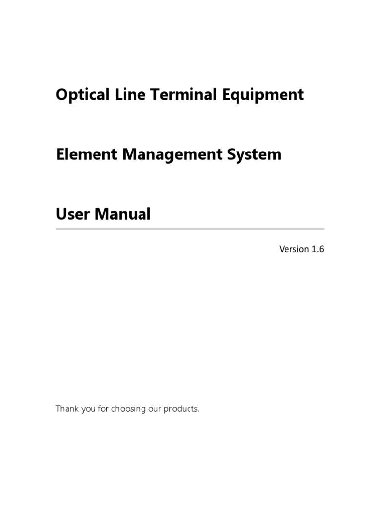 Element Management System User Manual - V1.6 | PDF | Computer Network ...
