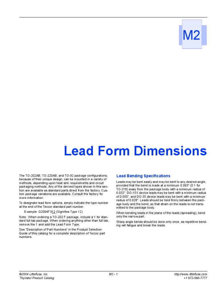 Lead - Form - Dimensions (1) D802AD | PDF | Anode | Semiconductor Devices