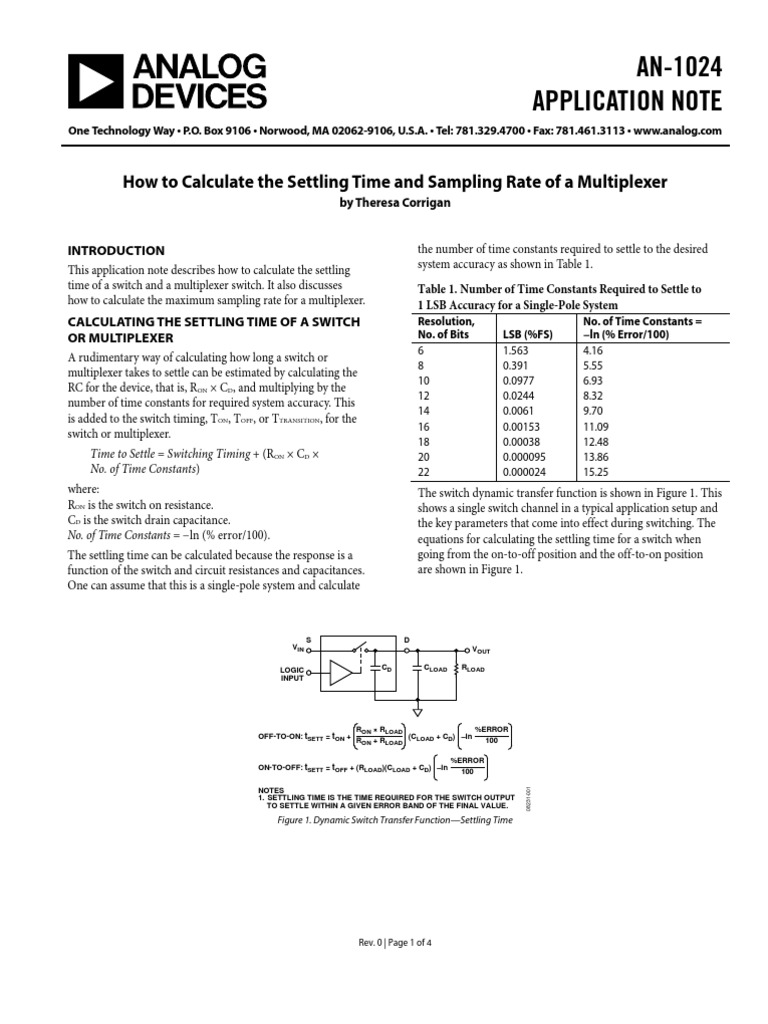 How To Calculate Maximum Sampling Rate Of An Analog Mux Download Free Pdf Electronics