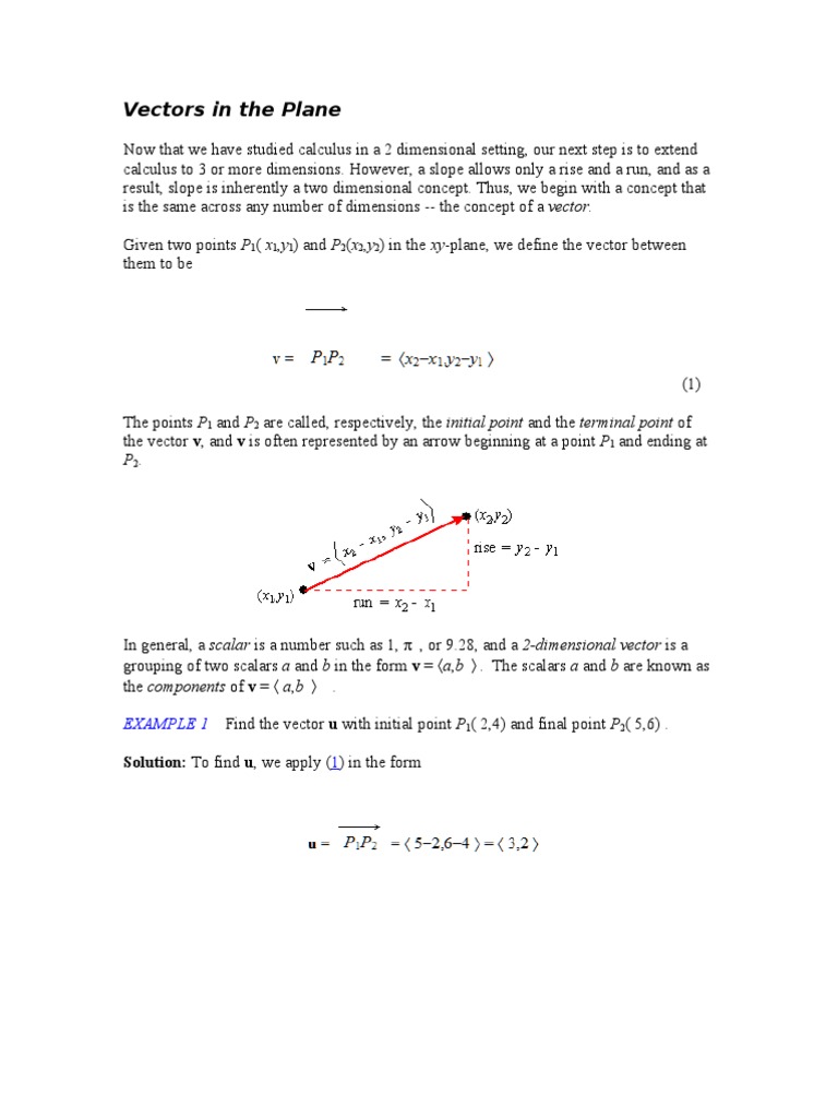Vectors in The Plane | PDF | Force | Euclidean Vector