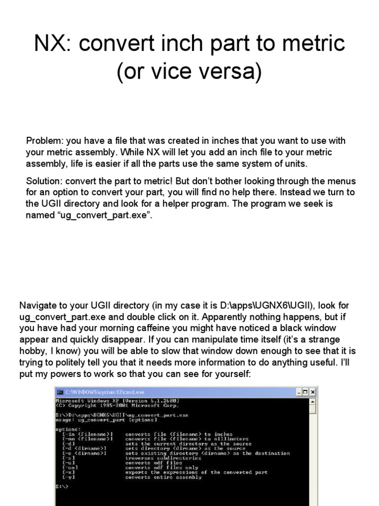 Convert NX Part Units: Inch to Metric | PDF | System Software ...