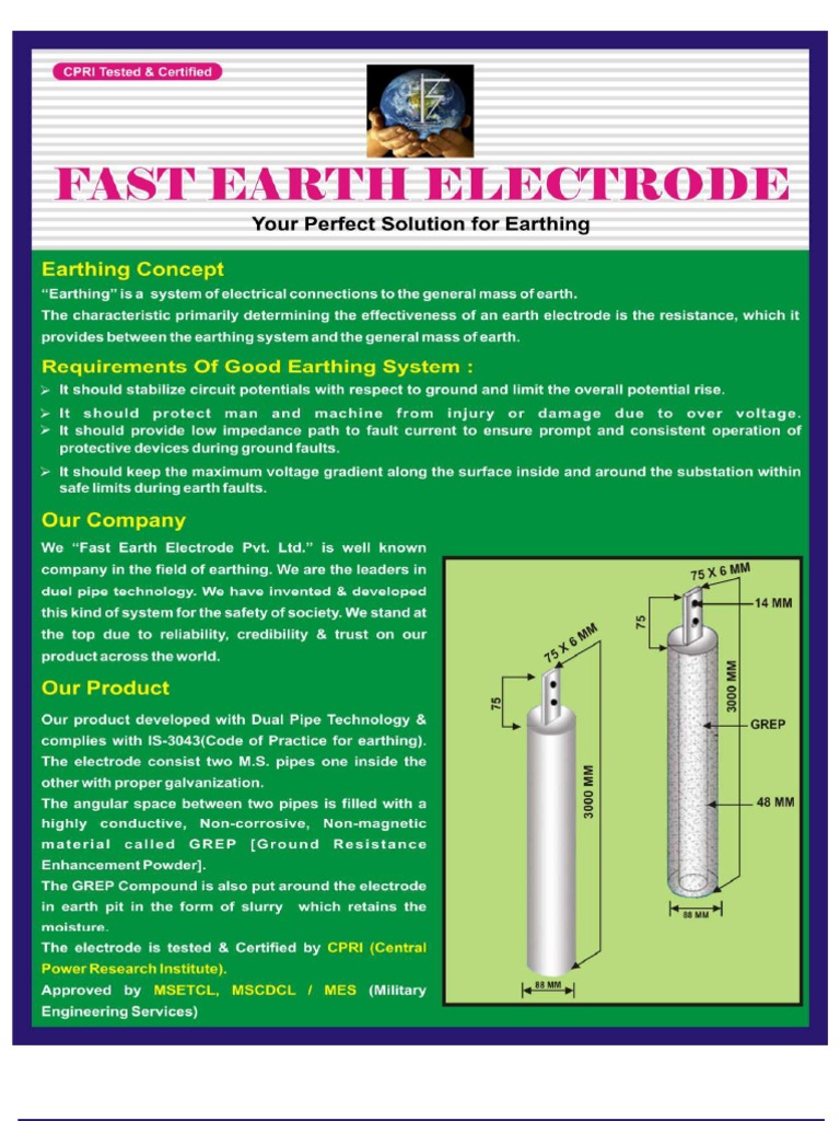 Fast Earth Electrode Specifications | PDF | Soil | Corrosion