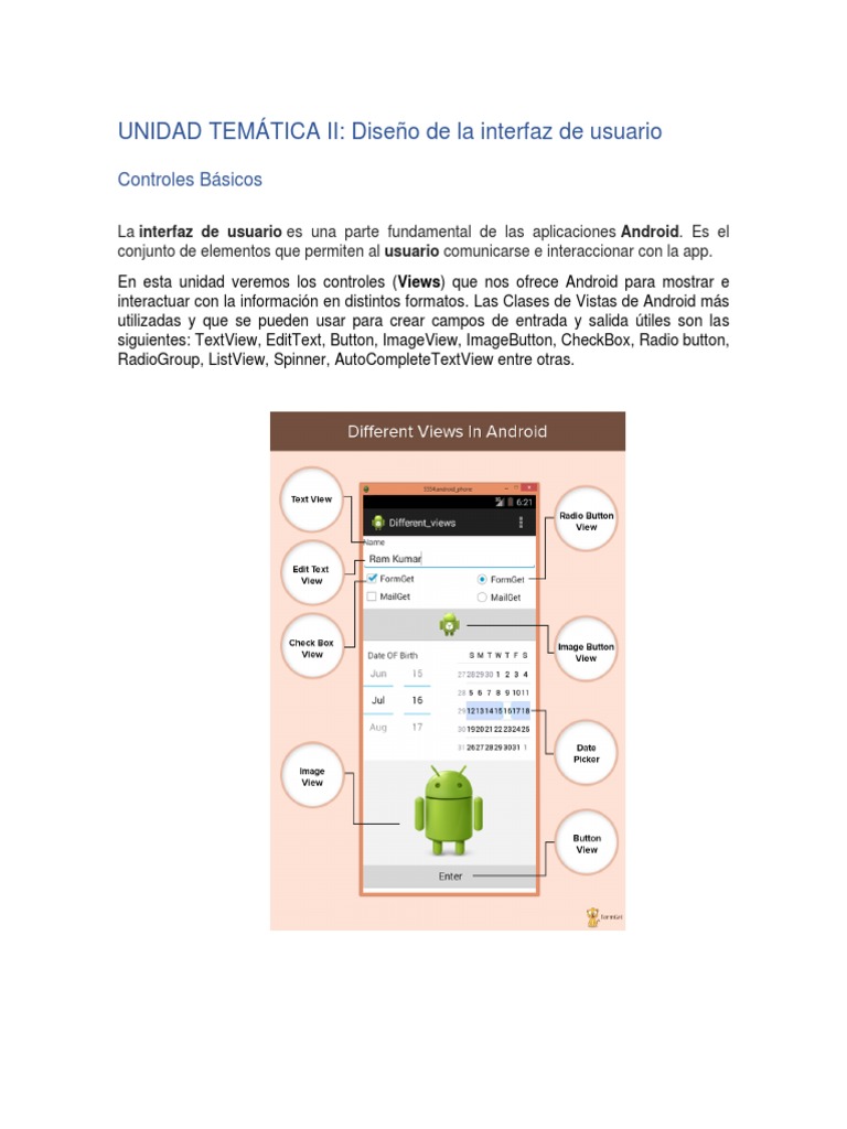 Android Diseño de La Interfaz de Usuario - Controles Basicos | PDF ...