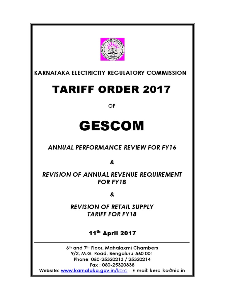 2017 GESCOM Order PDF | PDF | Expense | Interest