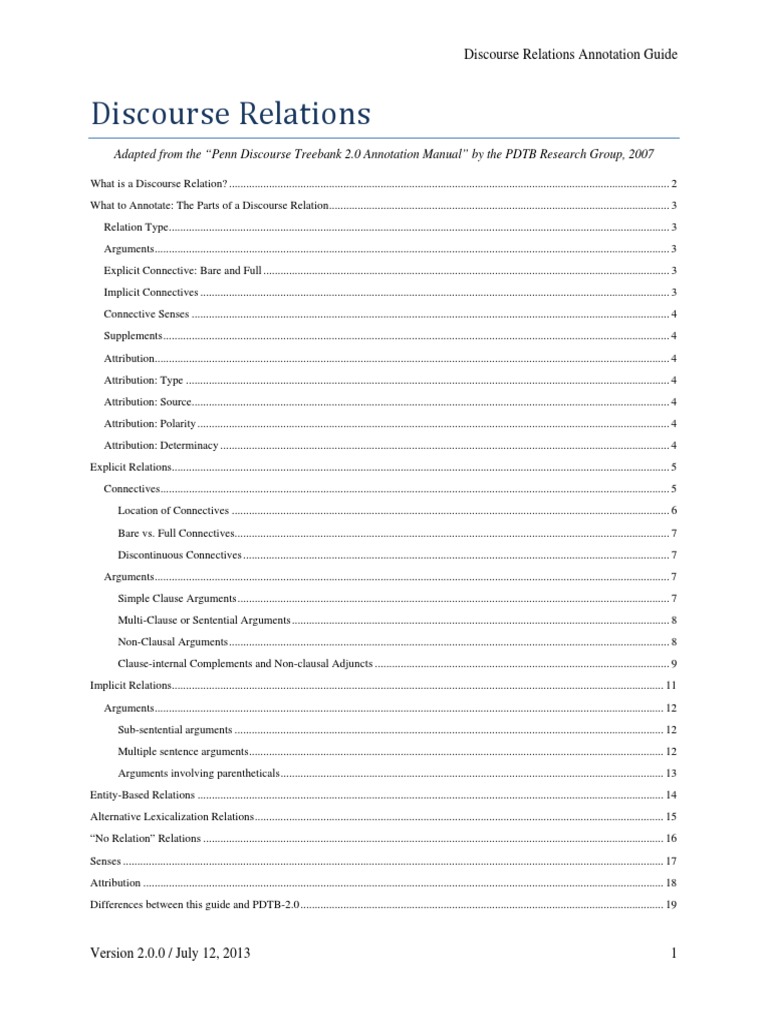 Discourse Relations Annotation Guide | PDF | Clause | Argument