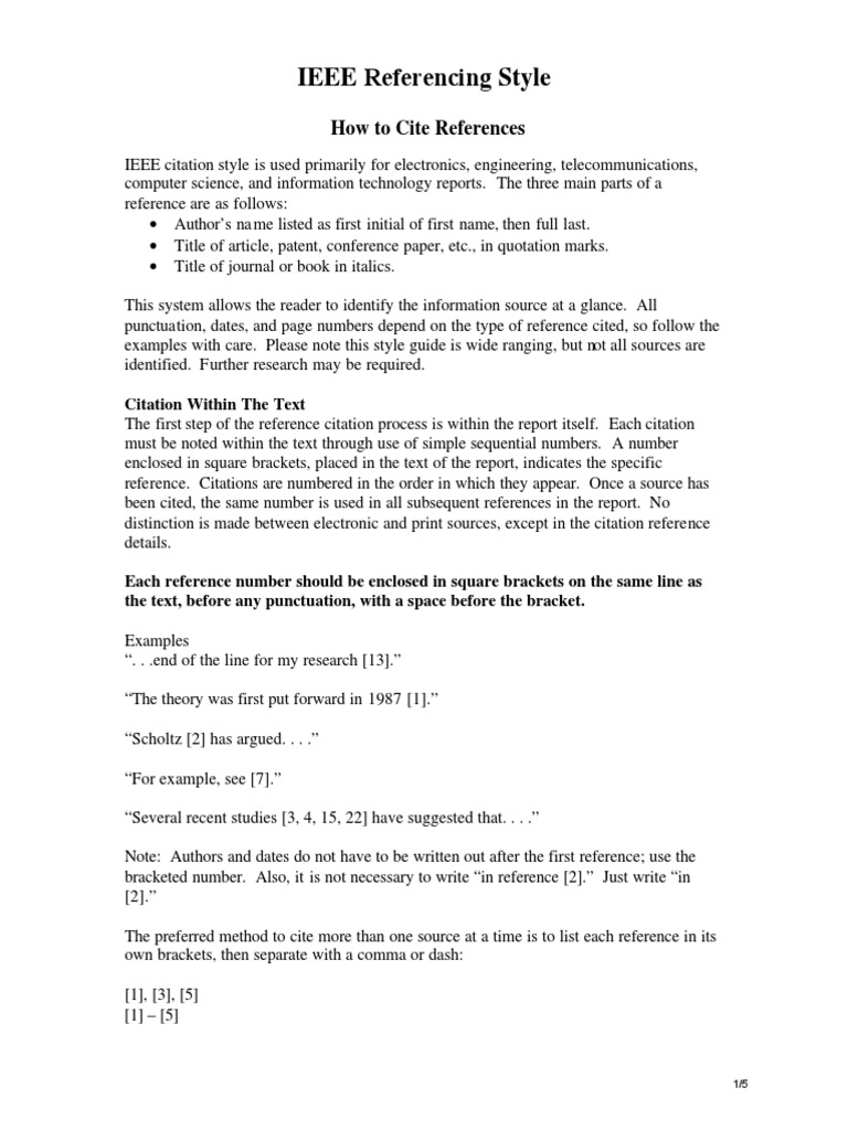 IEEE Citation Style Guide | PDF | Citation | Communication