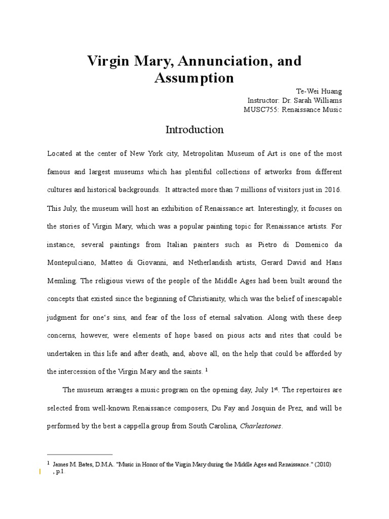 Virgin Mary, Annunciation, and Assumption | PDF | Mary, Mother Of Jesus | Entertainment (General)