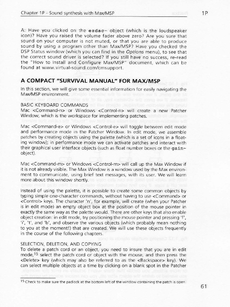 "Survival: A Compact Manual" For Max MSP | PDF | Computing Platforms | Software