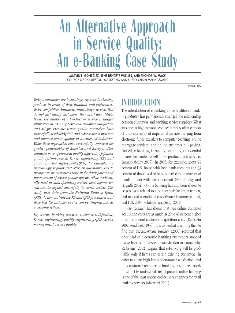 An Alternative Approach in Service Quality | PDF