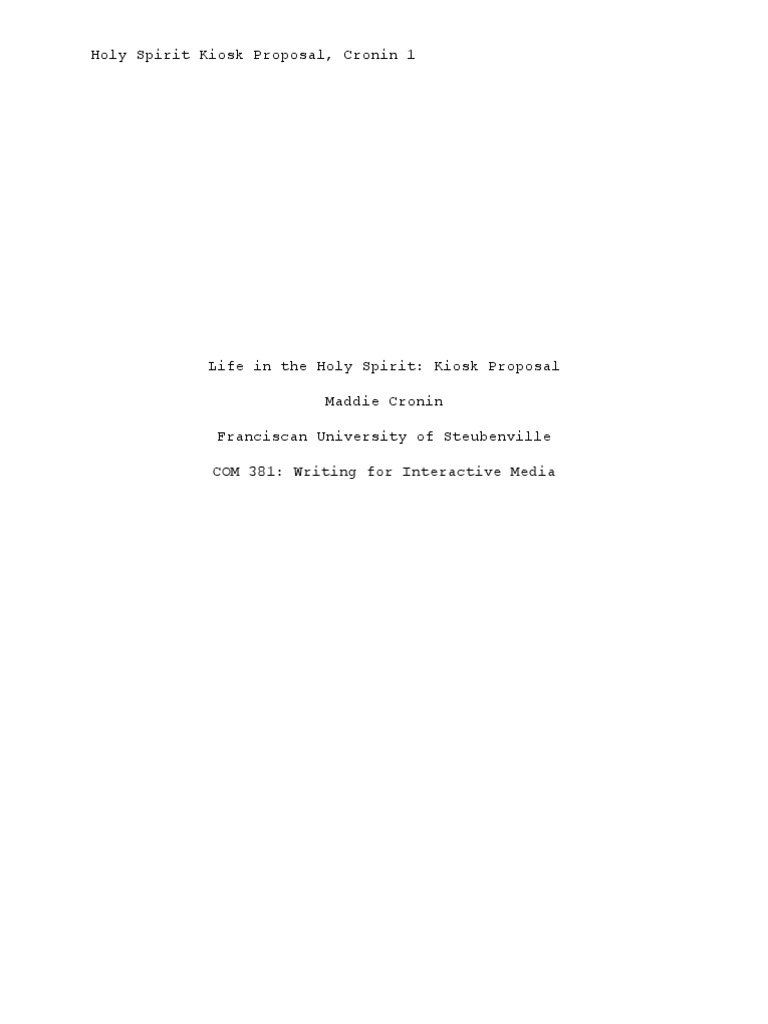 Project 2. Kiosk Proposal | PDF | Glossolalia | Pentecost