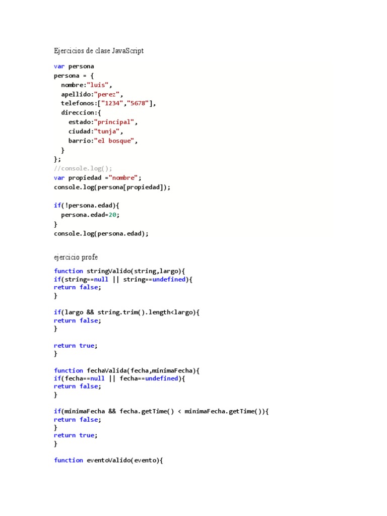 Ejercicios de Clase JavaScript | PDF | Informática y tecnología de la ...