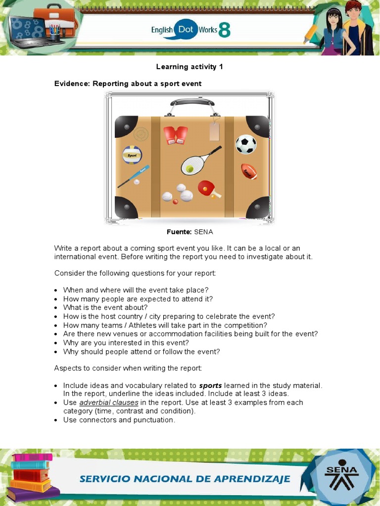 Reporting Ideas for Sports Events | PDF | Sports | Learning
