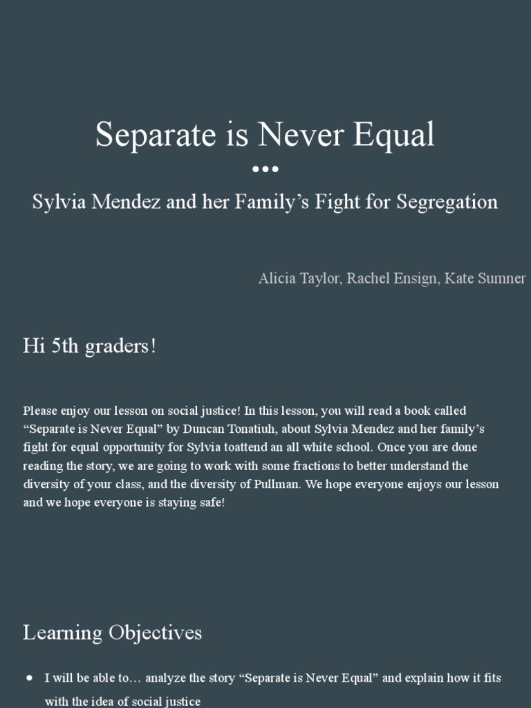 Separate Is Never Equal | PDF | Learning | Schools
