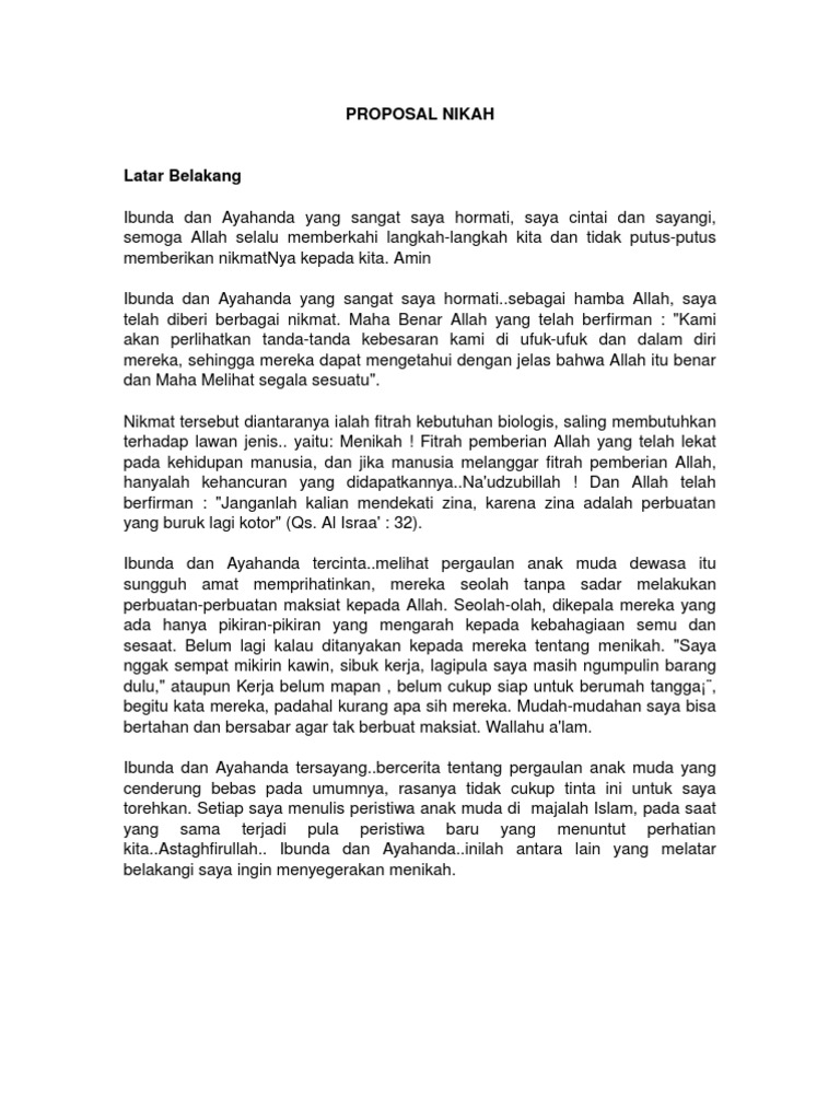 Proposal Nikah | PDF