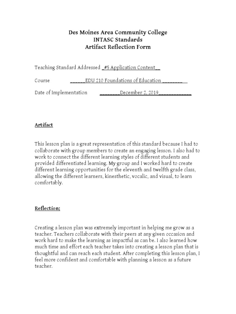 Artifact Reflection | PDF