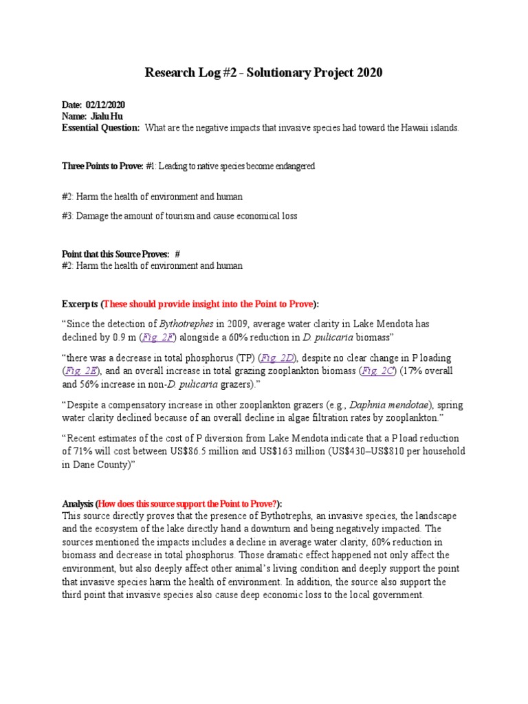 Log 2 | PDF | Invasive Species | Grazing