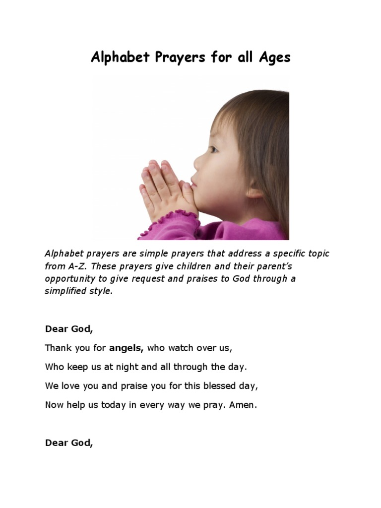 Alphabet Prayers For All Ages | PDF | Prayer | Amen