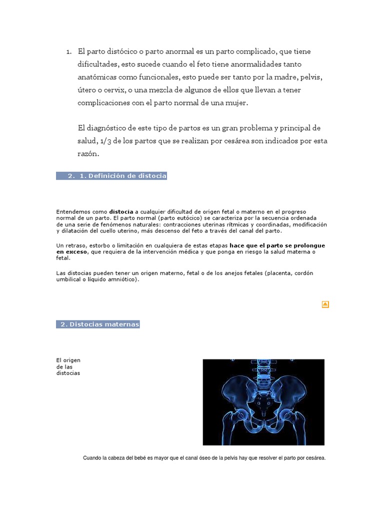 El Parto Distócico o Parto Anormal Es Un Parto Complicado | PDF | Parto ...