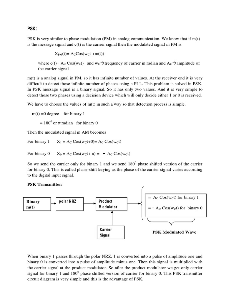 PSK Transmitter:: PM C C | PDF | Modulation | Telecommunications ...