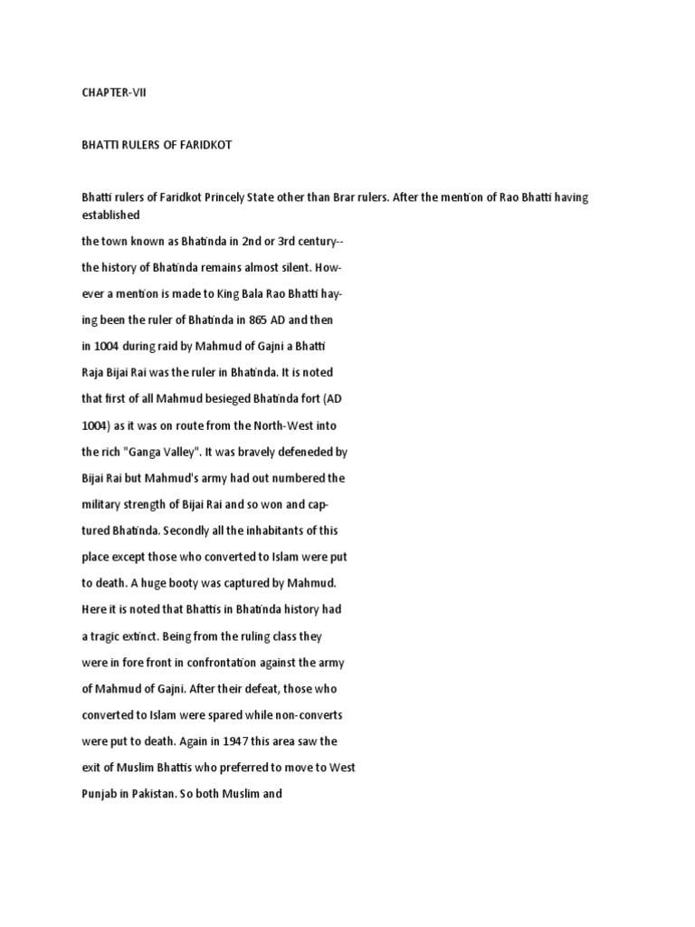 Bhatti Rajput | PDF | South Asia | Asia
