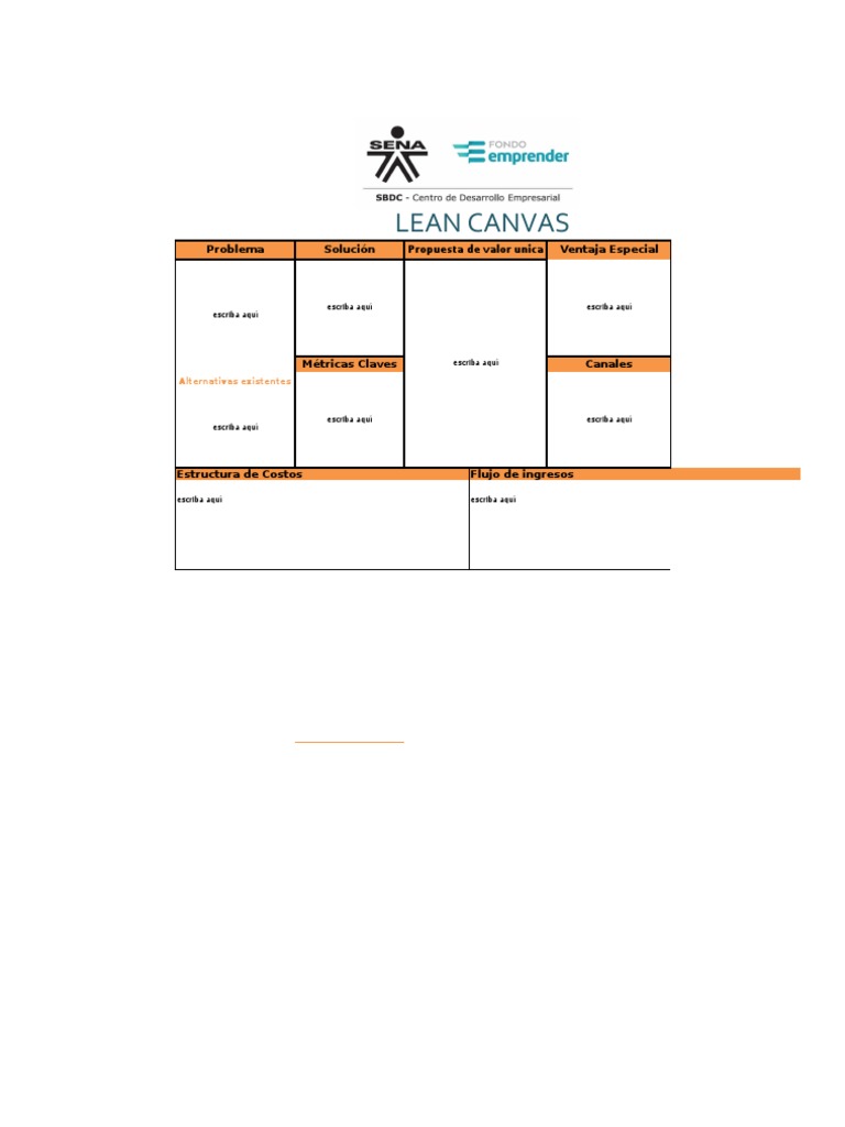 Plantilla LEAN CANVAS | PDF