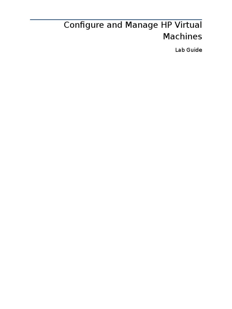 Configure and Manage HP Virtual Machines | PDF | Virtual Machine ...