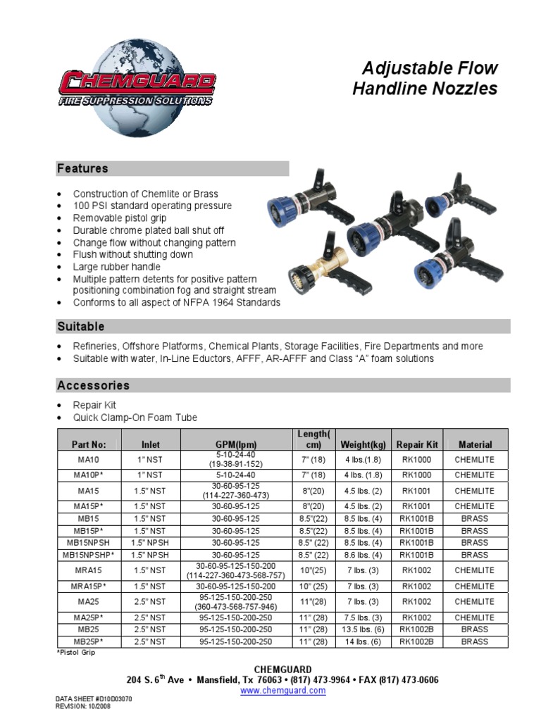01 Handline Nozzles-Adjustable Gallonage - MA-MB | PDF | Industrial ...