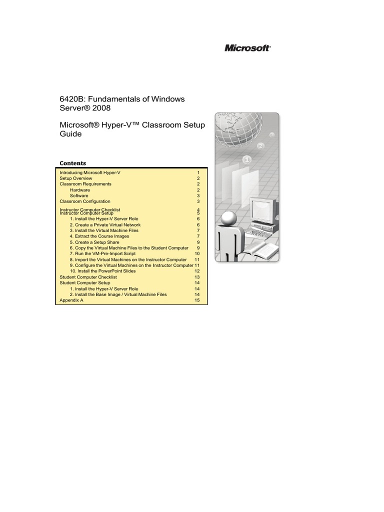 6420B: Fundamentals of Windows Server® 2008 Microsoft® Hyper-V™ Classroom Setup Guide | PDF ...