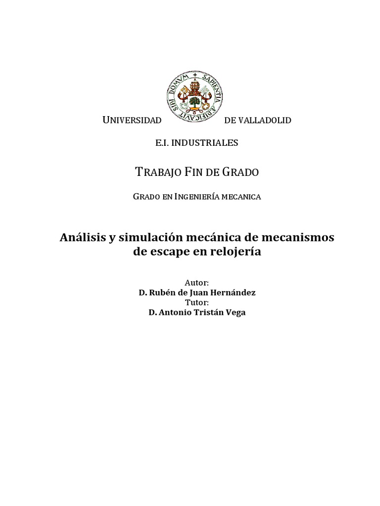 TFG I 723 | PDF | Reloj | Engranaje