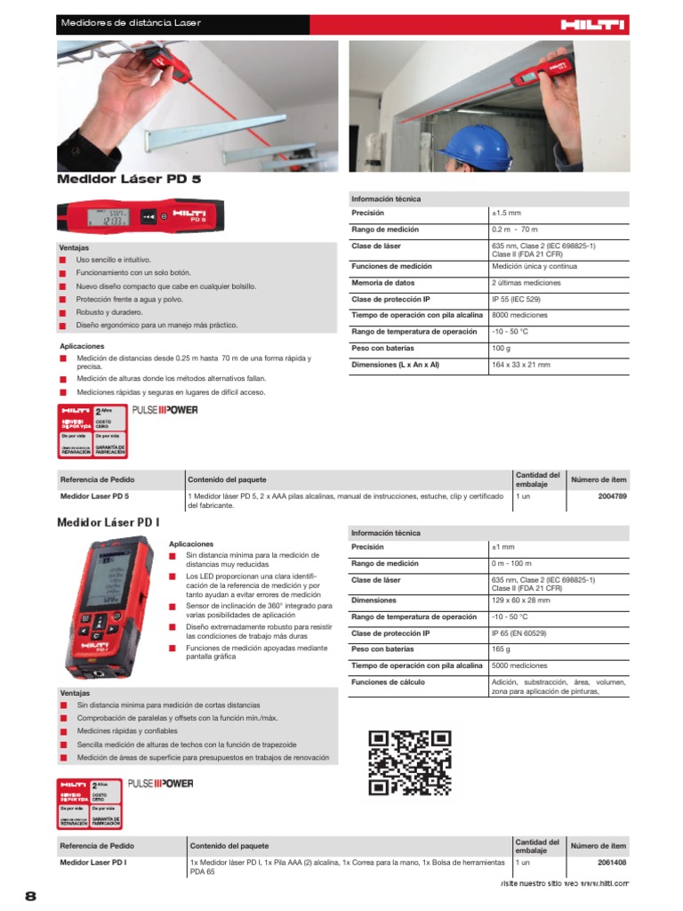 Medidores Láser Hilti: Especificaciones y Ventajas | PDF | Medición ...